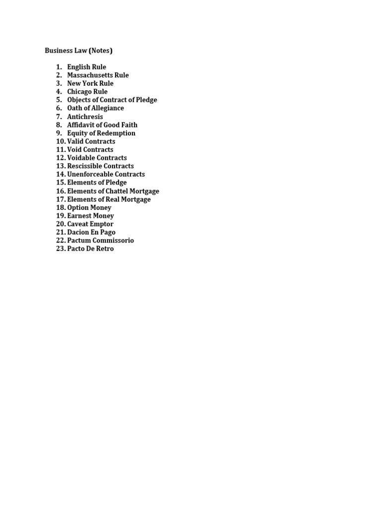 Business Law (Notes) | PDF