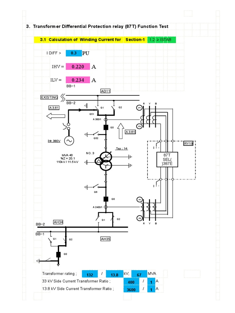 7UT633 DIFF Calculation | PDF
