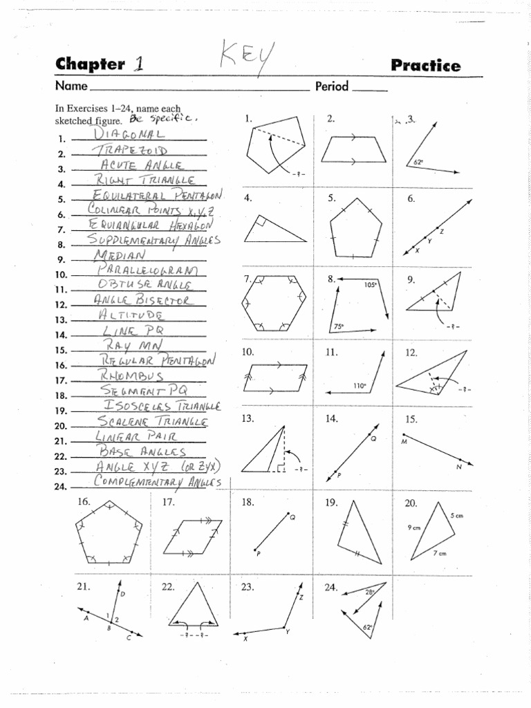 Semester 1 Review Packet Answer Key | PDF | Space | Euclidean Geometry