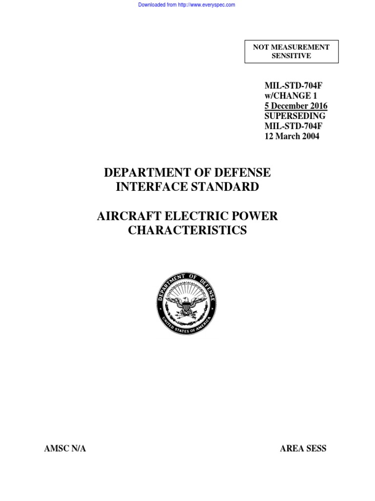 Mil STD 704F - CHG 1 PDF | PDF