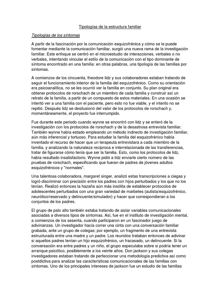 Tipologías de La Estructura Familiar | PDF