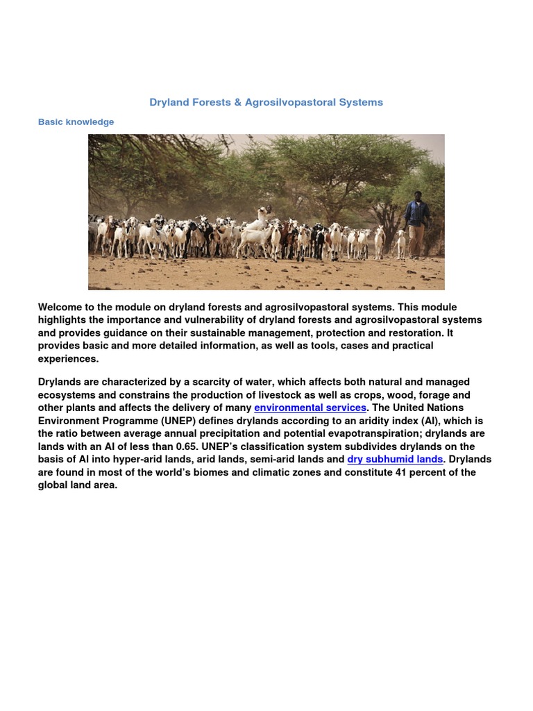 Agroforestry Dryland Introduction | PDF