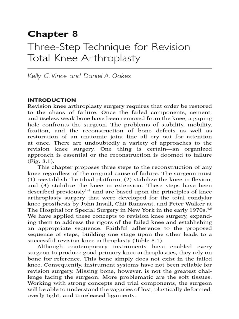 Principles of Revision TKA Kelly Vince | PDF