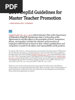 Criteria For Ranking Master Teacher in DepEd | PDF | Teachers ...
