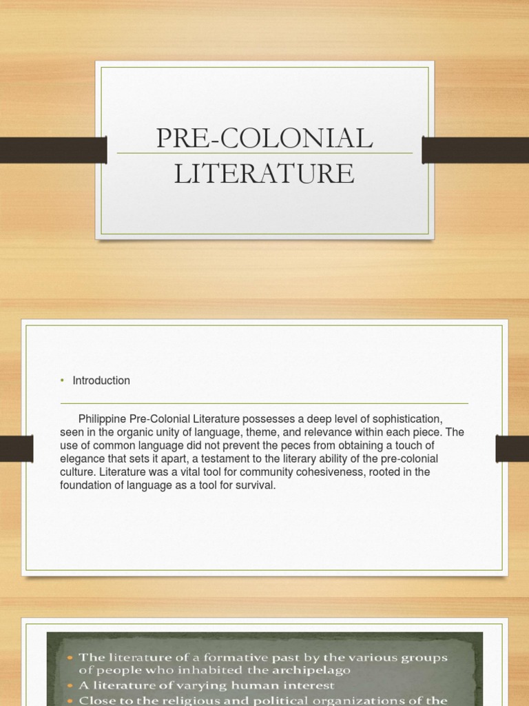 Pre-Colonial Philippine Literature Overview | PDF | Poetry | General ...