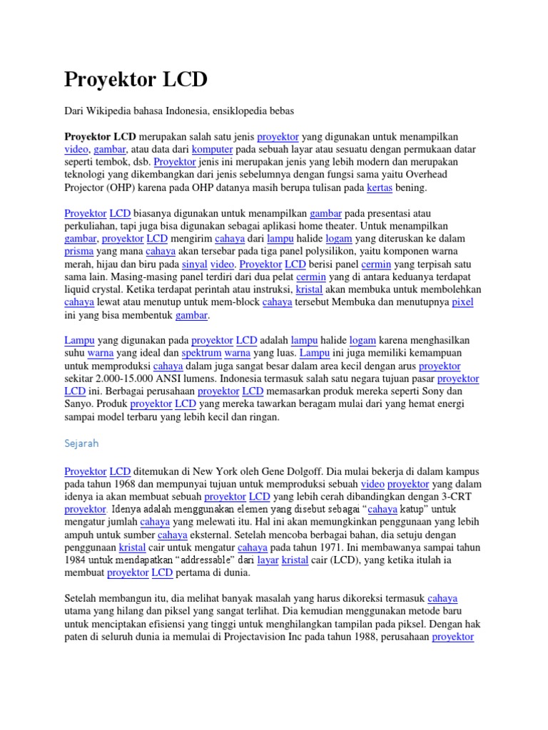 Proyektor LCD | PDF