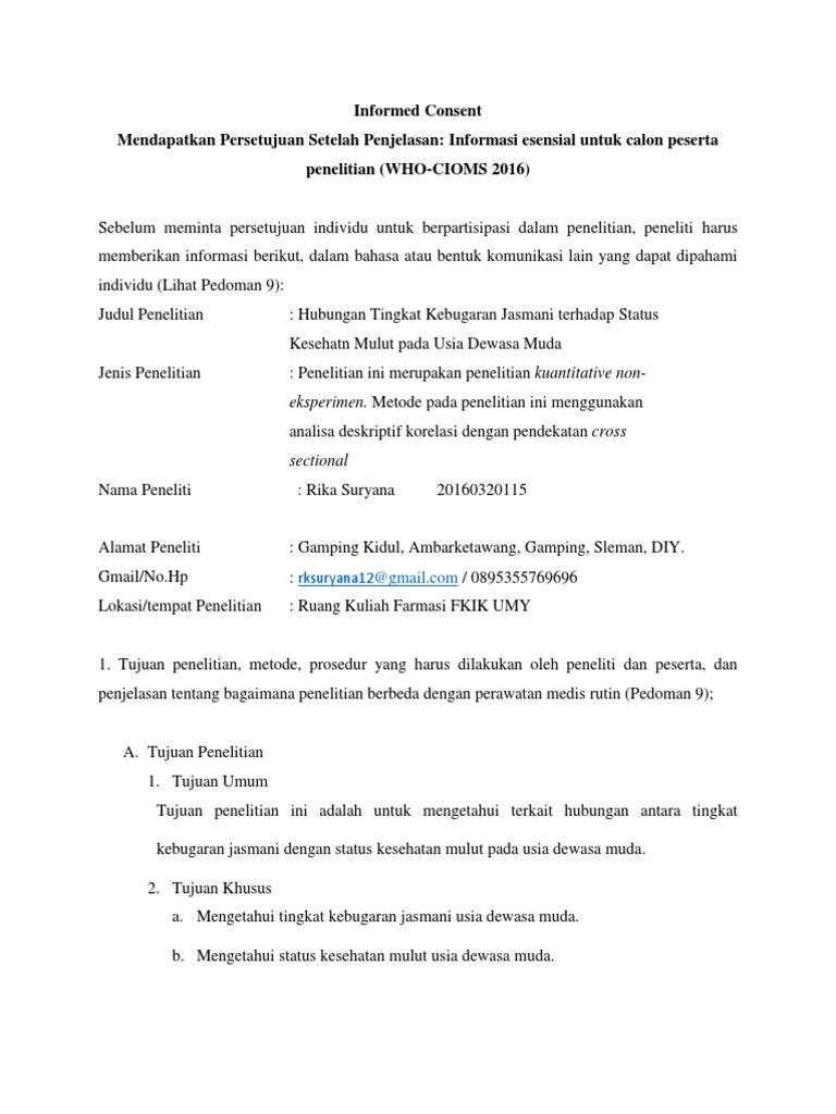 Informed Consent | PDF | Pengembangan Diri | Kesehatan Holistik