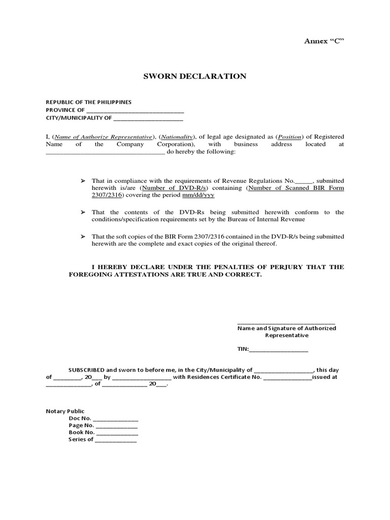 Sworn Declaration | PDF