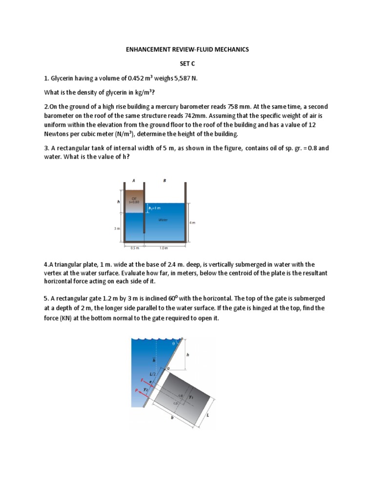 Density of Glycerin in Fluid Mechanics | PDF