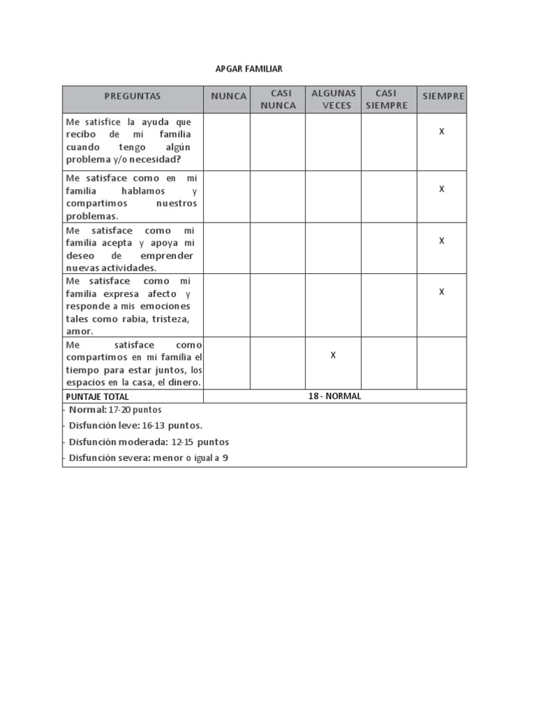 Apgar Familiar y de La U | PDF