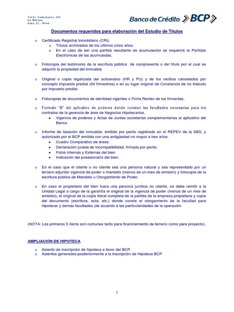 Checklist para Estudio de Títulos | PDF