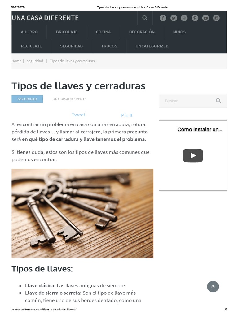 Guía de Llaves y Cerraduras Comunes | PDF