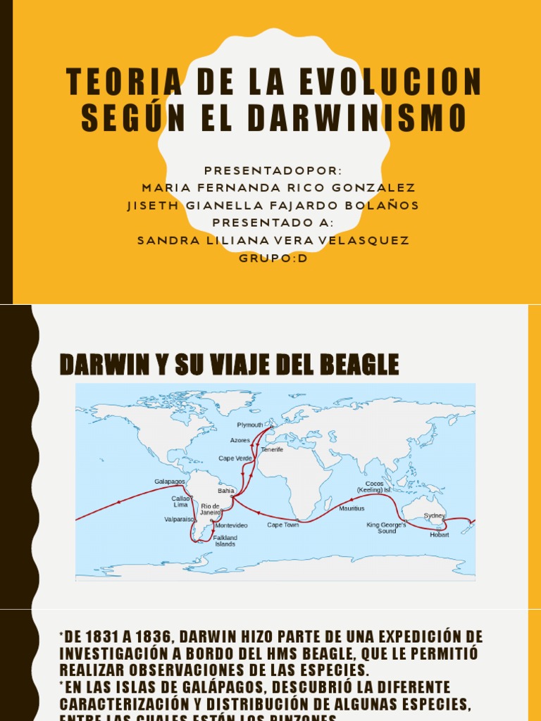 Diapositivas TEORIA DE LA EVOLUCION SEGÚN EL DARWINISMO | PDF | Charles ...