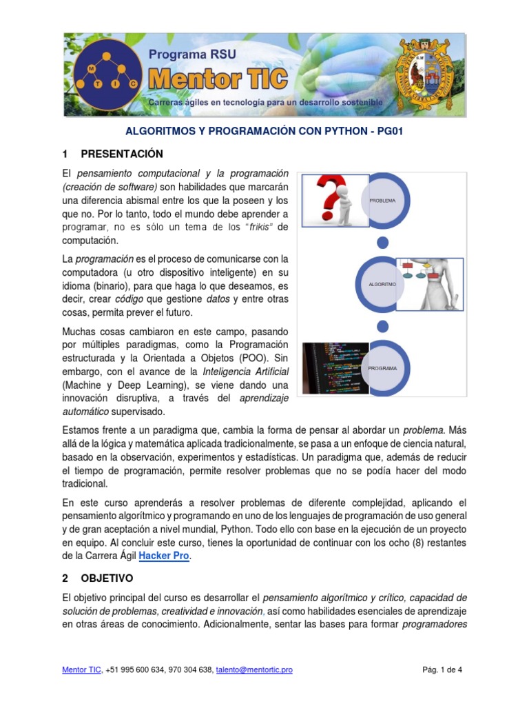 Introducción a los conceptos básicos de algoritmos y programación con Python | PDF ...