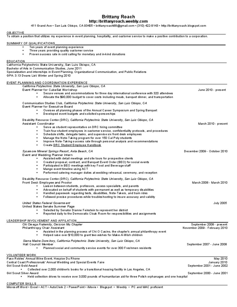Brittany Roach's Resume | PDF | Business