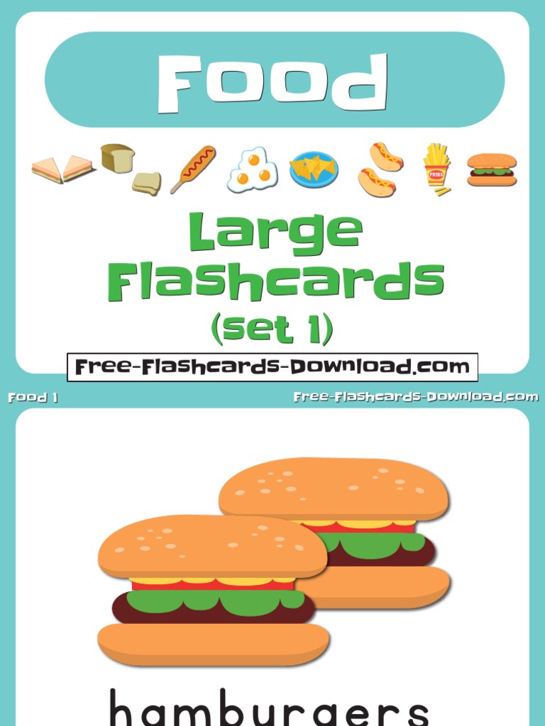 Food Large Flashcards Set1 Captions | PDF | Cooking, Food & Wine