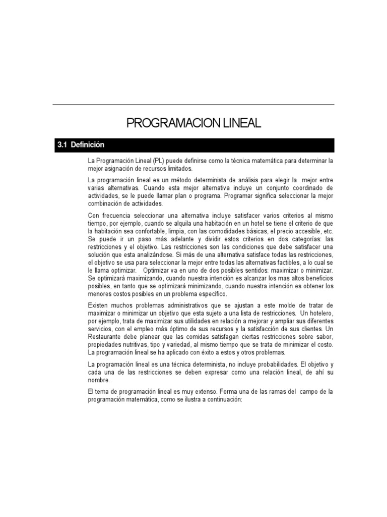 Programacion Lineal Metodo Grafico PDF | PDF | Programación lineal | Optimización Matemática