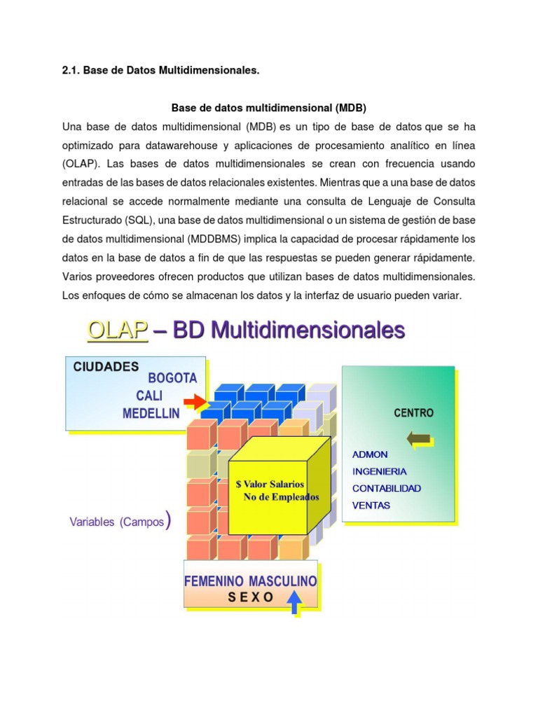 Base de Datos Multidimencional | Descargar gratis PDF | Almacén de ...