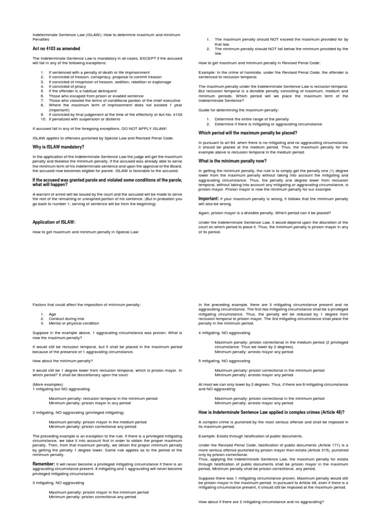 ISLAW | PDF | Parole | Sentence (Law)