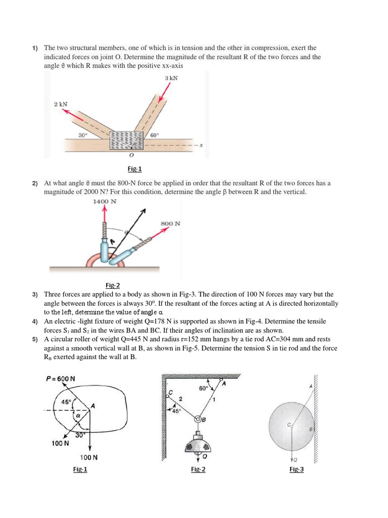 Determination of Forces, Tensions, and Angles in Structural and ...
