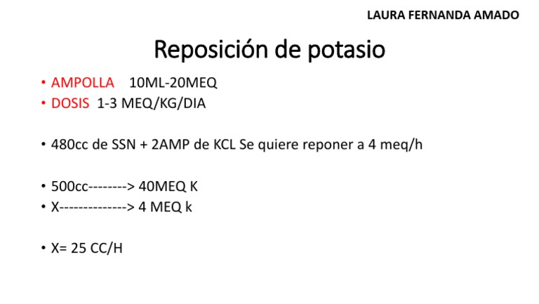 Ejercicio Reposicion de Potasio | PDF
