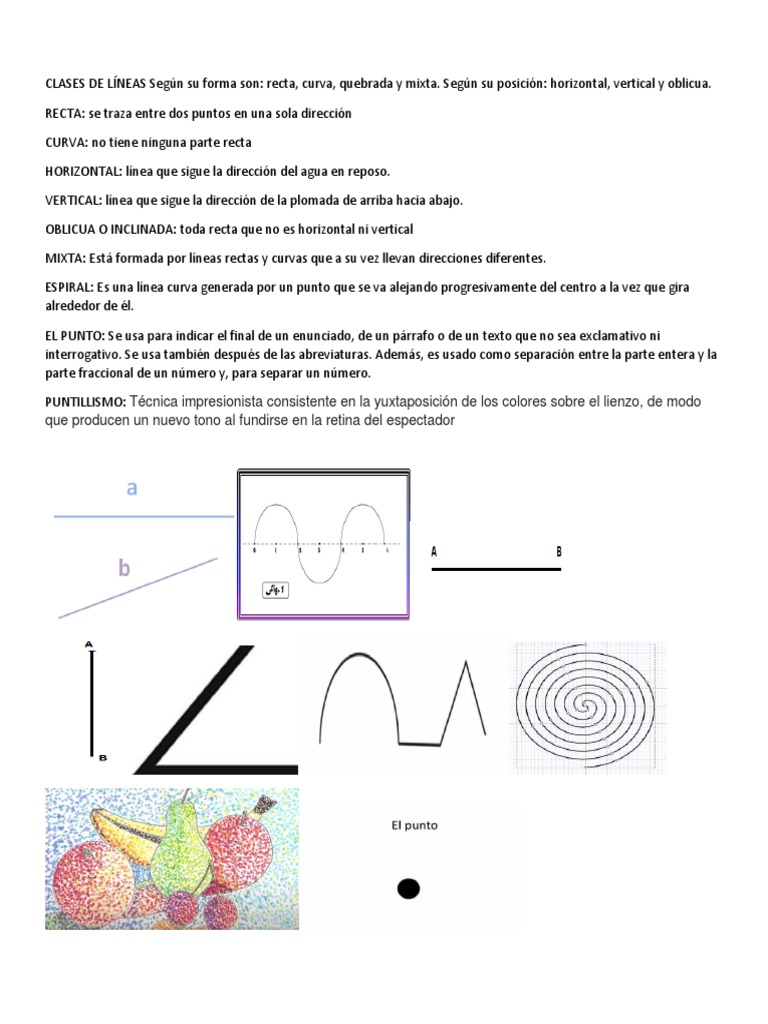 CLASES DE LÍNEAS Según Su Forma Son | PDF