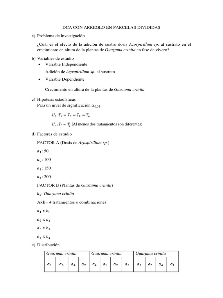 Diseño-Parcelas Divididas Corregir | PDF