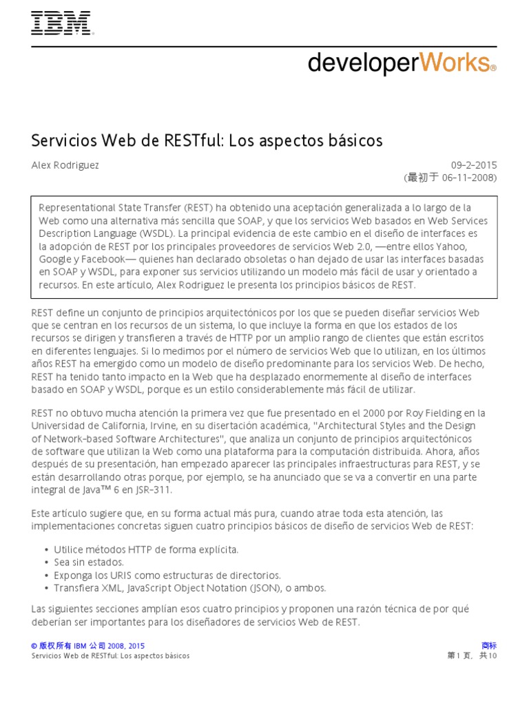 Ws Restful PDF | PDF | Transferencia de estado representacional ...