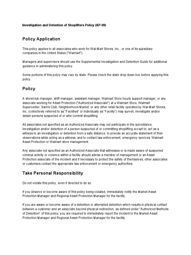 Walmart AP-09 (2012) (Uploaded by Sh0plyft3r) | PDF | Remand (Detention ...