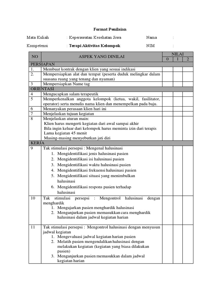 SOP Terapi Aktivitas Kelompok | PDF