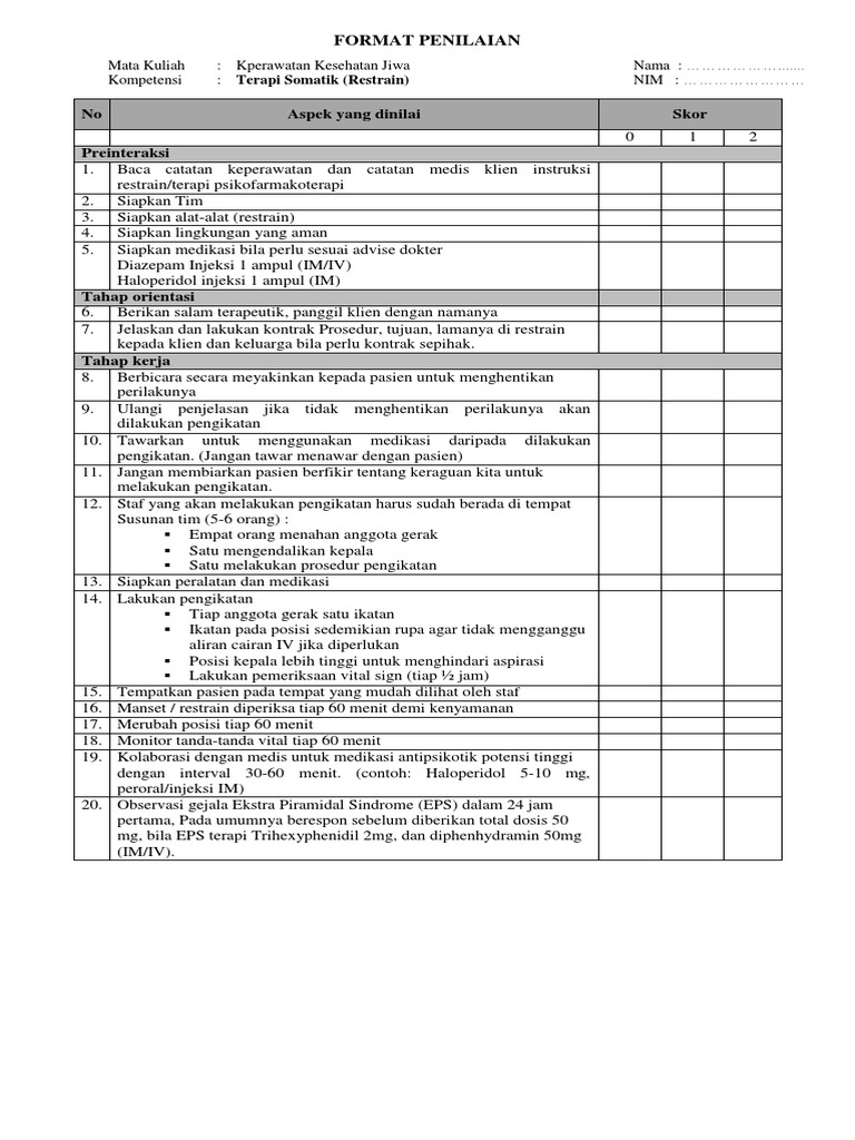 SOP Terapi Somatik (Restrain) | PDF