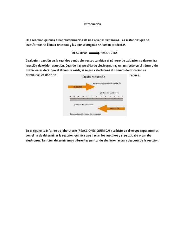 Introducción Reacciones Quimicas | PDF | Ciencia y matemáticas