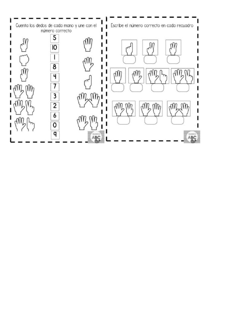 Actividad Manitas Numeros | PDF