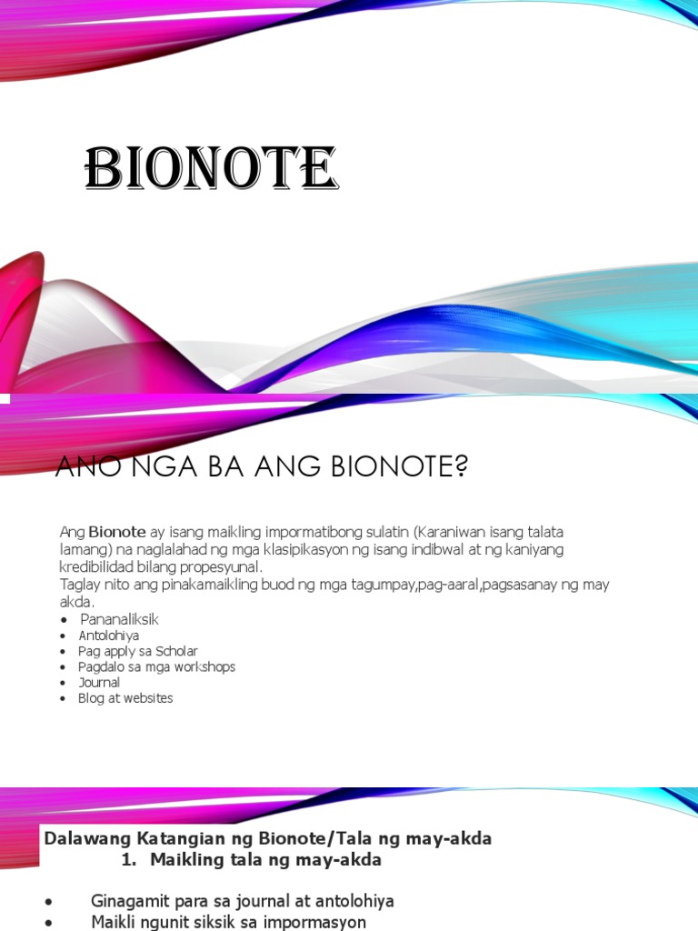 BIONOTE | PDF