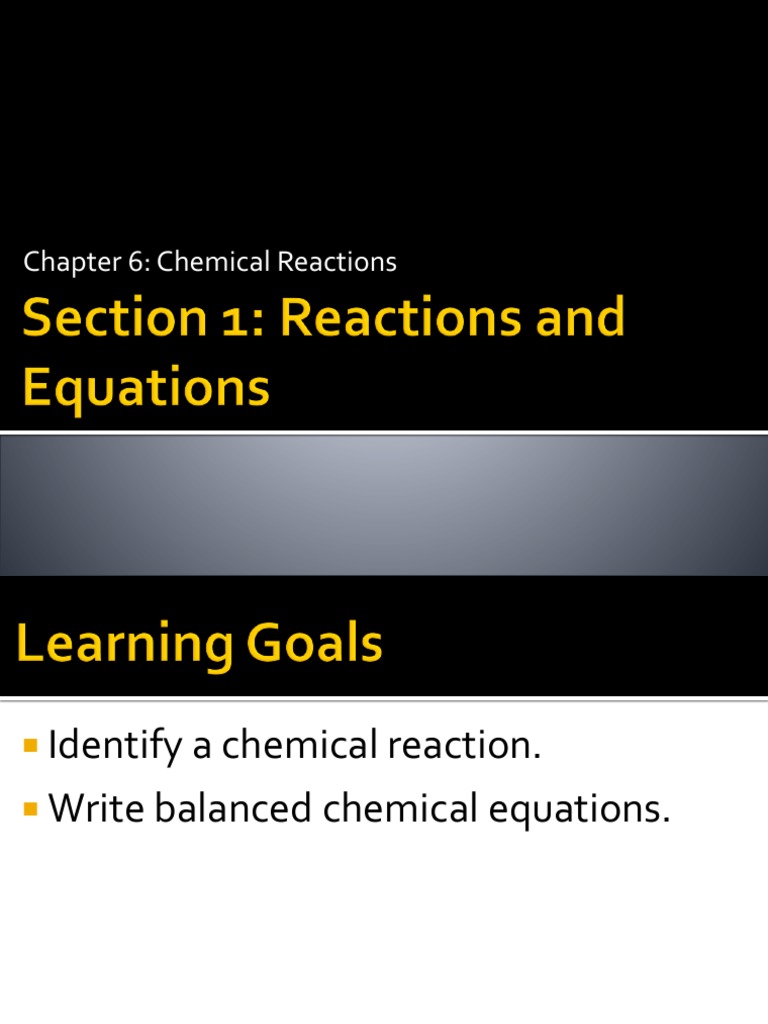 6.1 Chemical Reactions and Equations | PDF | Chemical Reactions | Molecules