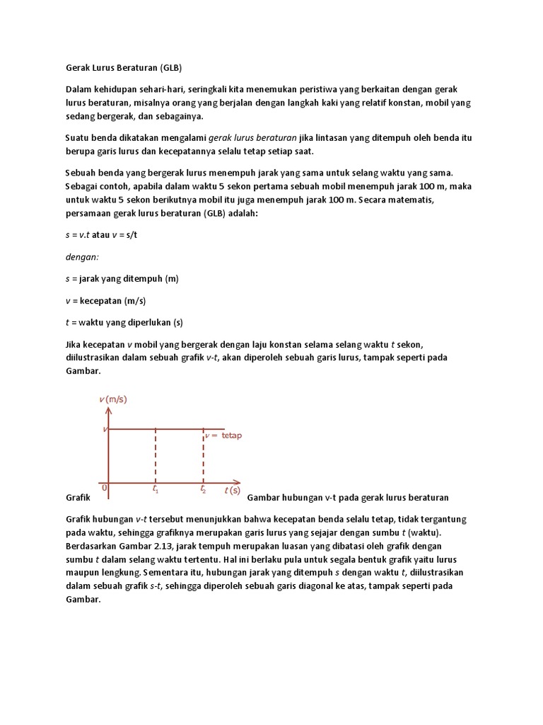 Gerak Lurus Beraturan | PDF