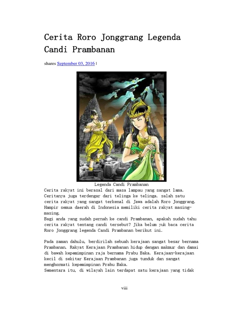 Cerita Roro Jonggrang | PDF | Agama & Spiritualitas
