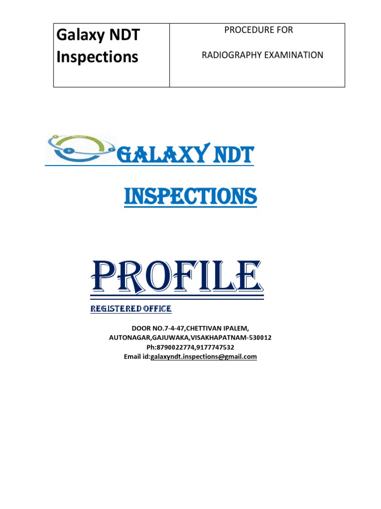 Galaxy NDT Profile | PDF | Nondestructive Testing | Radiography