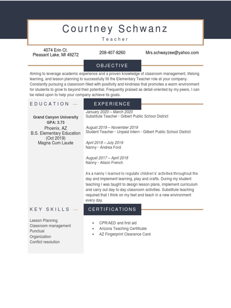 Teaching Resume | PDF | Classroom Management | Lesson Plan