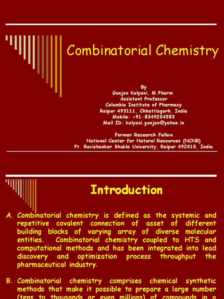 Combinatorial Chemistry | PDF | High Throughput Screening | Drug Discovery