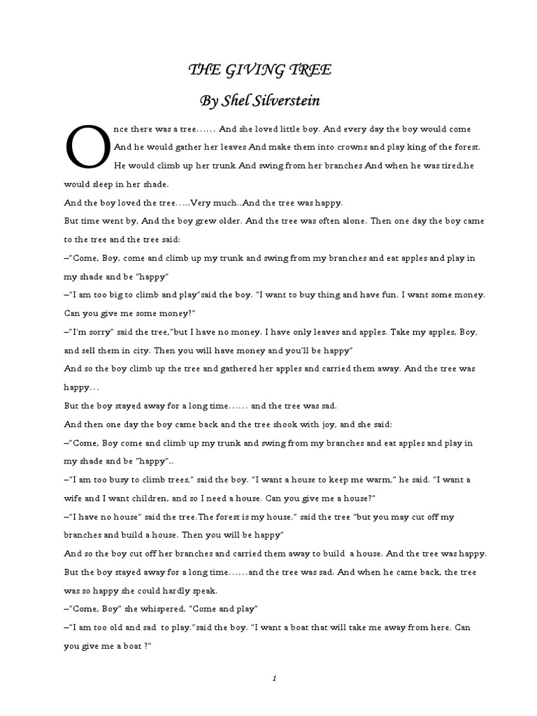 The Giving Tree PDF | PDF | Trees