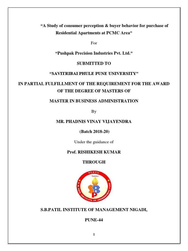 Sip Project Vinay Real Estate | PDF | Research Design | Data Analysis