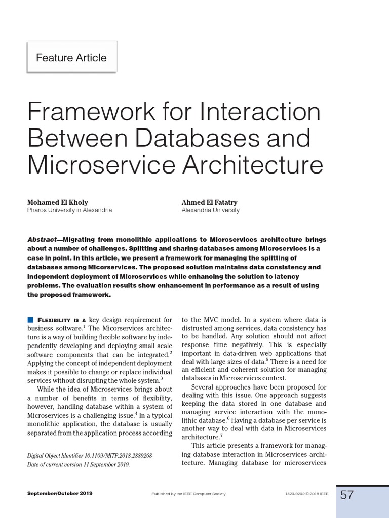 Framework For Interaction Between Databases and Microservice Architecture | PDF | Databases ...