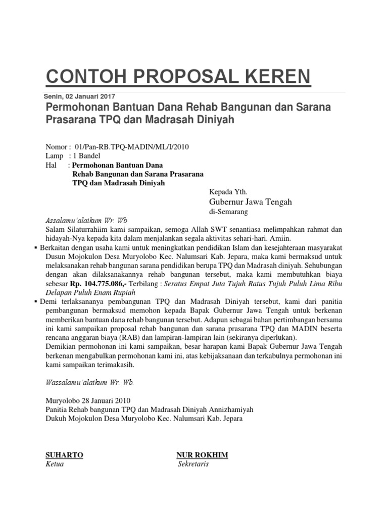 Contoh Proposal Keren | PDF