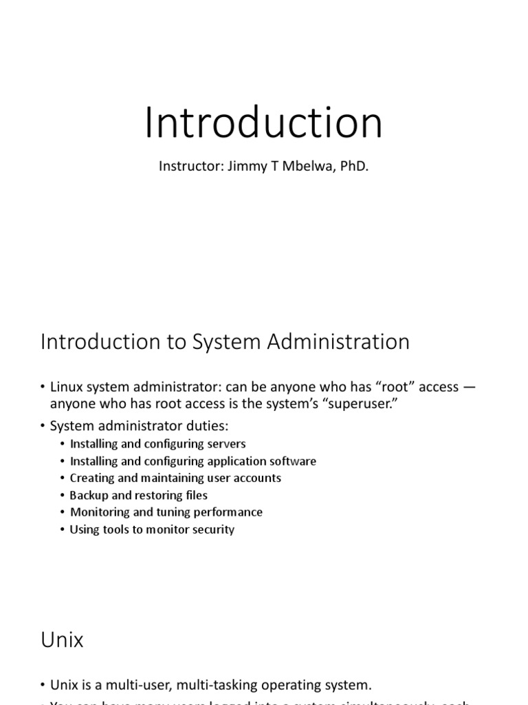 Lecture 1 Introduction Pdf Linux Distribution Unix 2954
