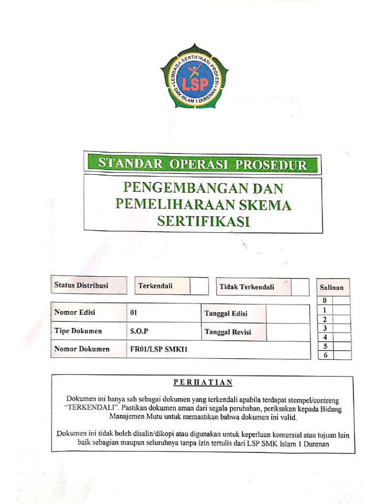 12.1. SOP Pengembangan Dan Pemeliharaan Skema Sert | PDF