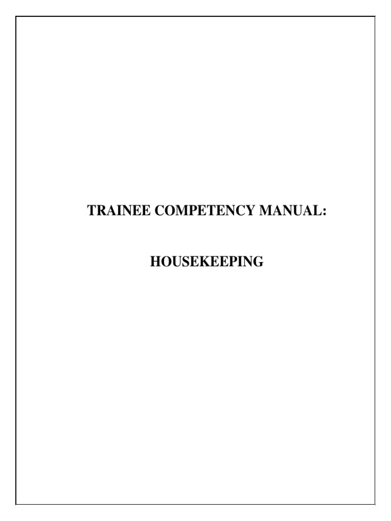 Housekeeping Trainee Manual Units | PDF