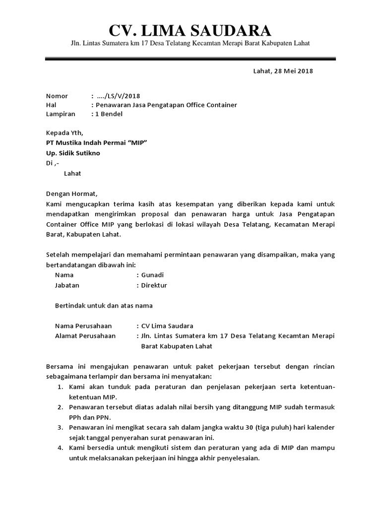 CV. LIMA SAUDARA Baru | PDF