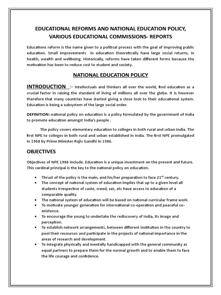 Educational Reforms in India Overview | PDF | University | Secondary ...