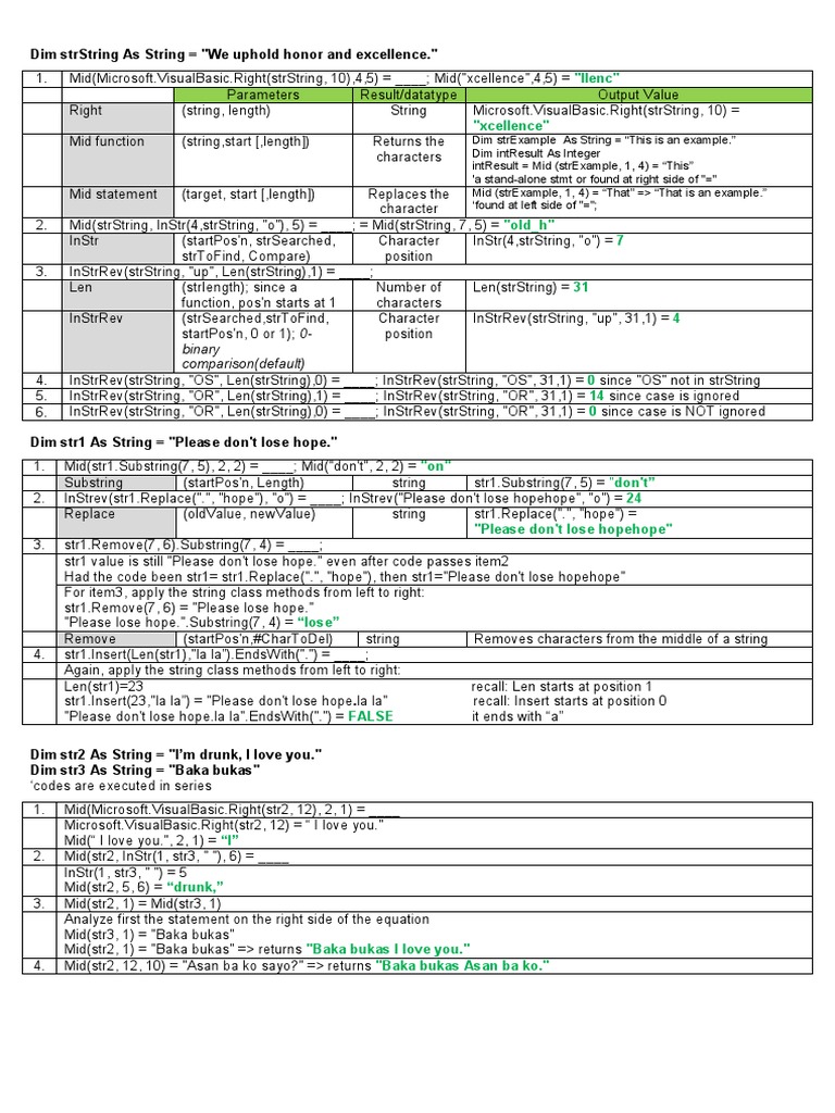 String Manipulation Exapmles 2 Pdf String Computer Science Notation
